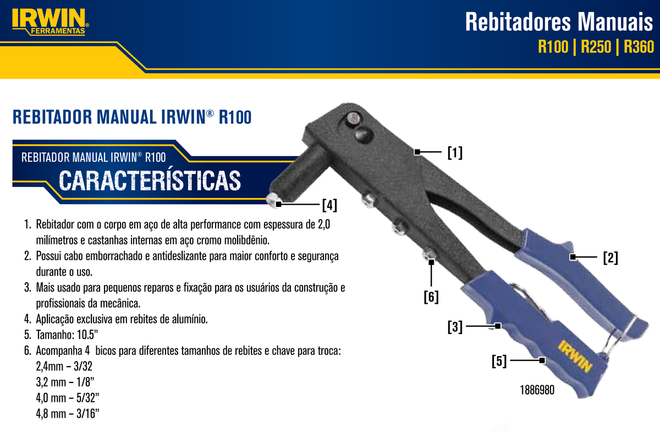 Rebitador Manual R100 - Irwin - Rebitador Manual R100 - Irwin - IRWIN ...